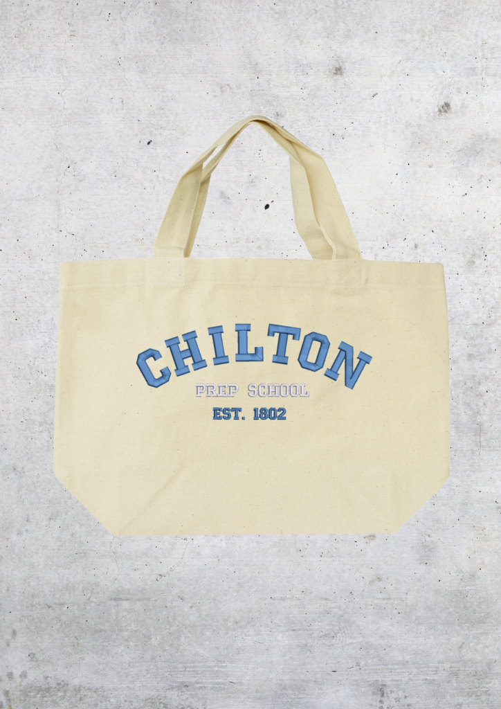 TOTE BAG - CHILTON PREP SCHOOL - BEŻOWA SHOPPERKA Z ZAMKIEM